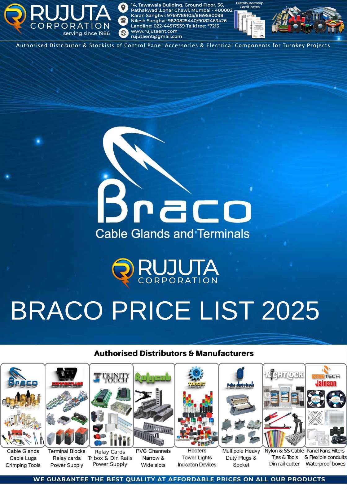 Download latest Braco price list Best#1 Lugs, Glands & tool